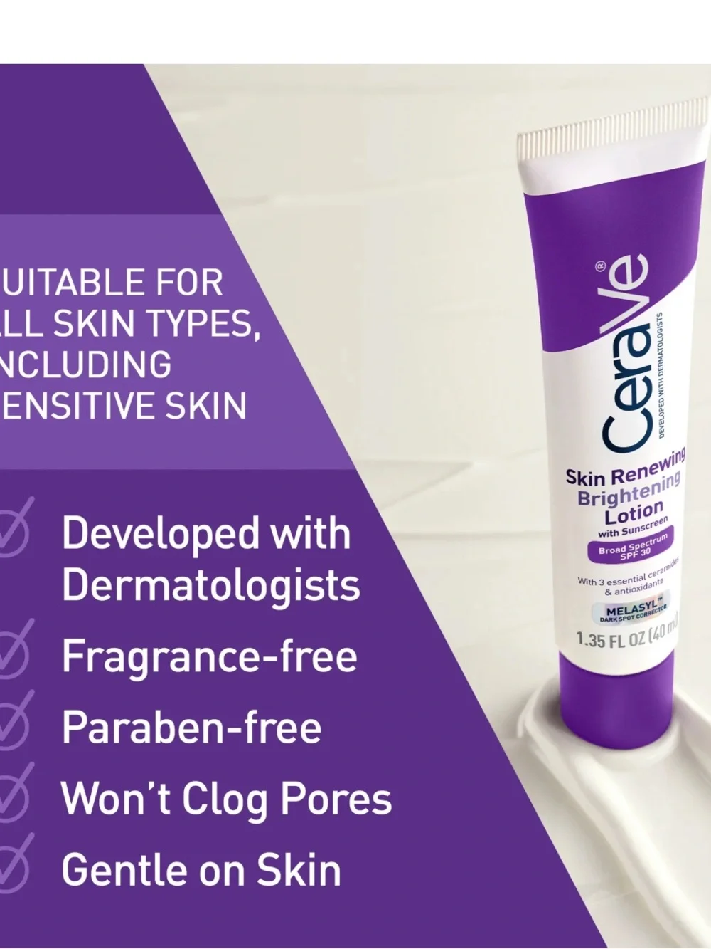 CeraVe | Skincare | Cerave Skin Renewing Brightening Lotion Spf 3 ...
